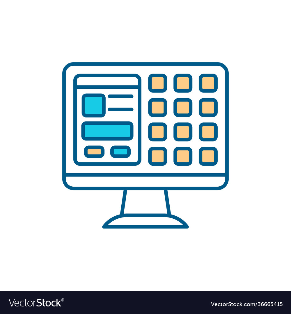 Computer system rgb color icon Royalty Free Vector Image Computer system rgb color icon Royalty Free Vector Image