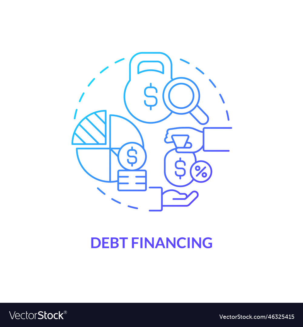 Debt financing blue gradient concept icon Vector Image