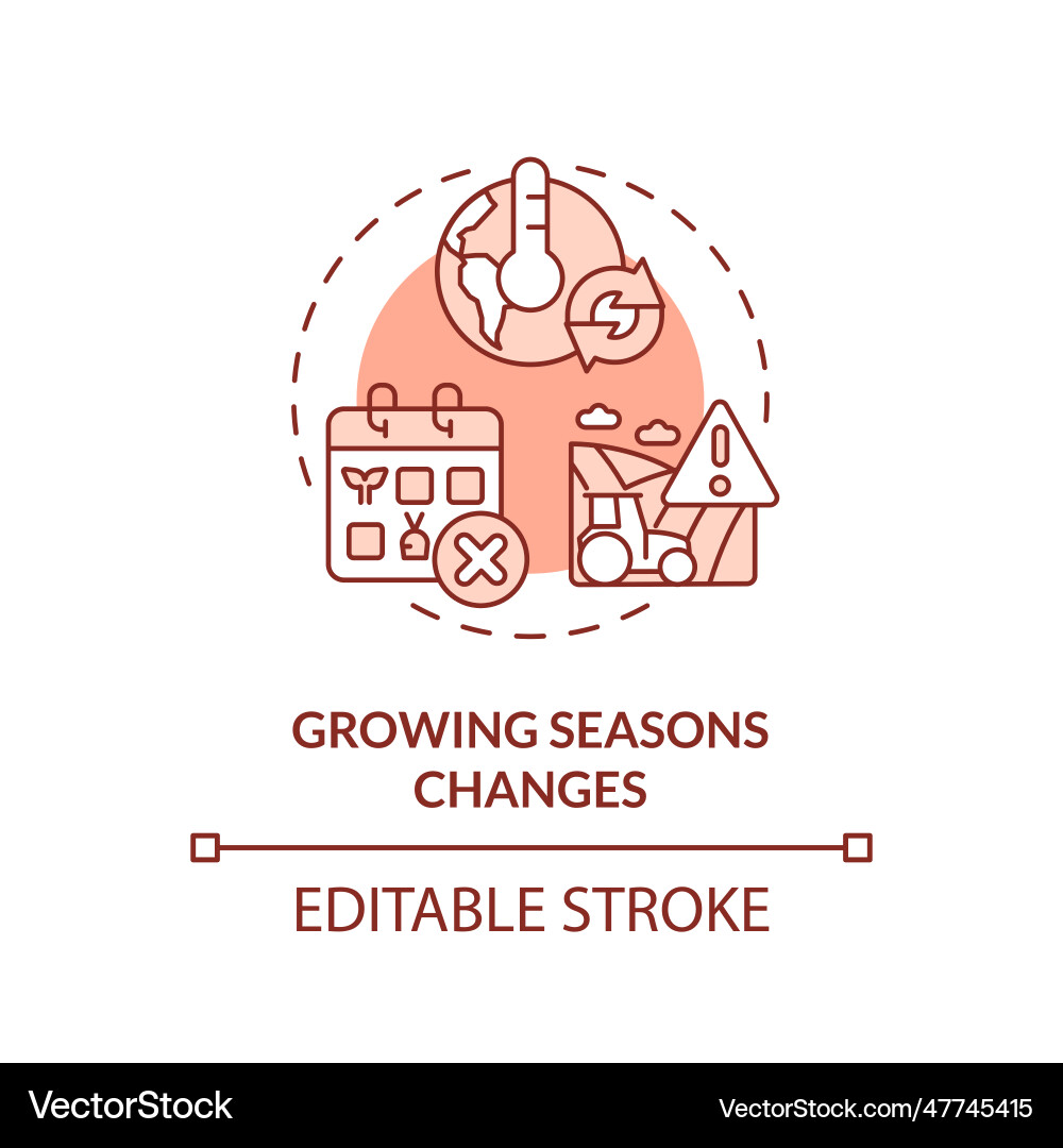 Editable growing season changes icon heatflation Vector Image