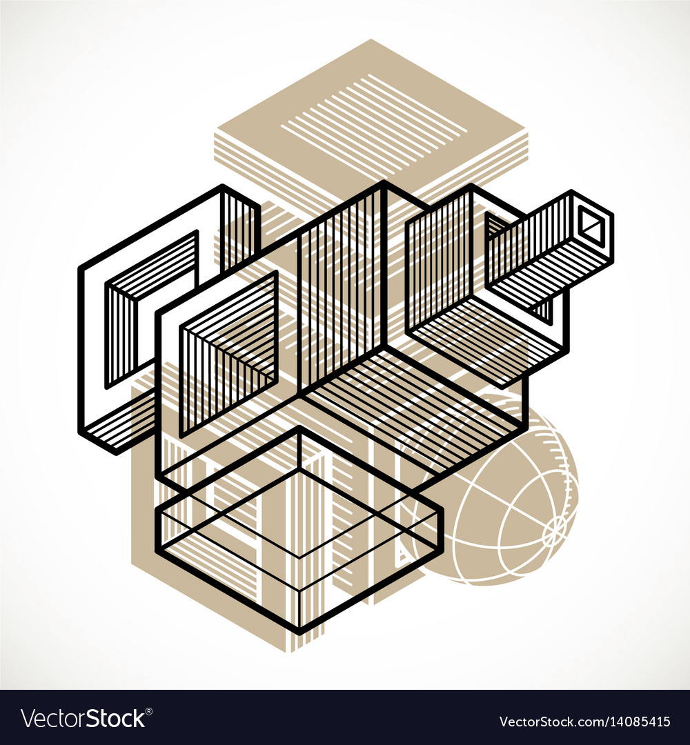 Engineering three-dimensional construction Vector Image