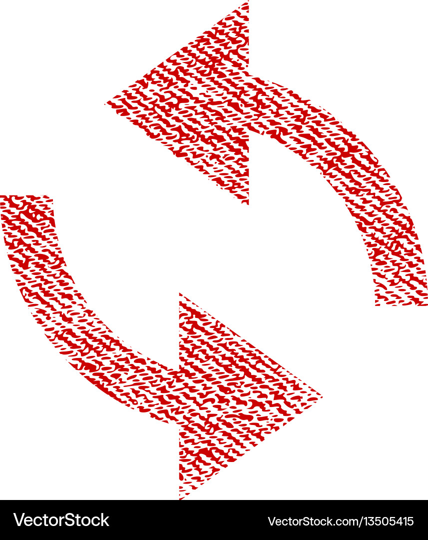 Exchange arrows fabric textured icon Royalty Free Vector