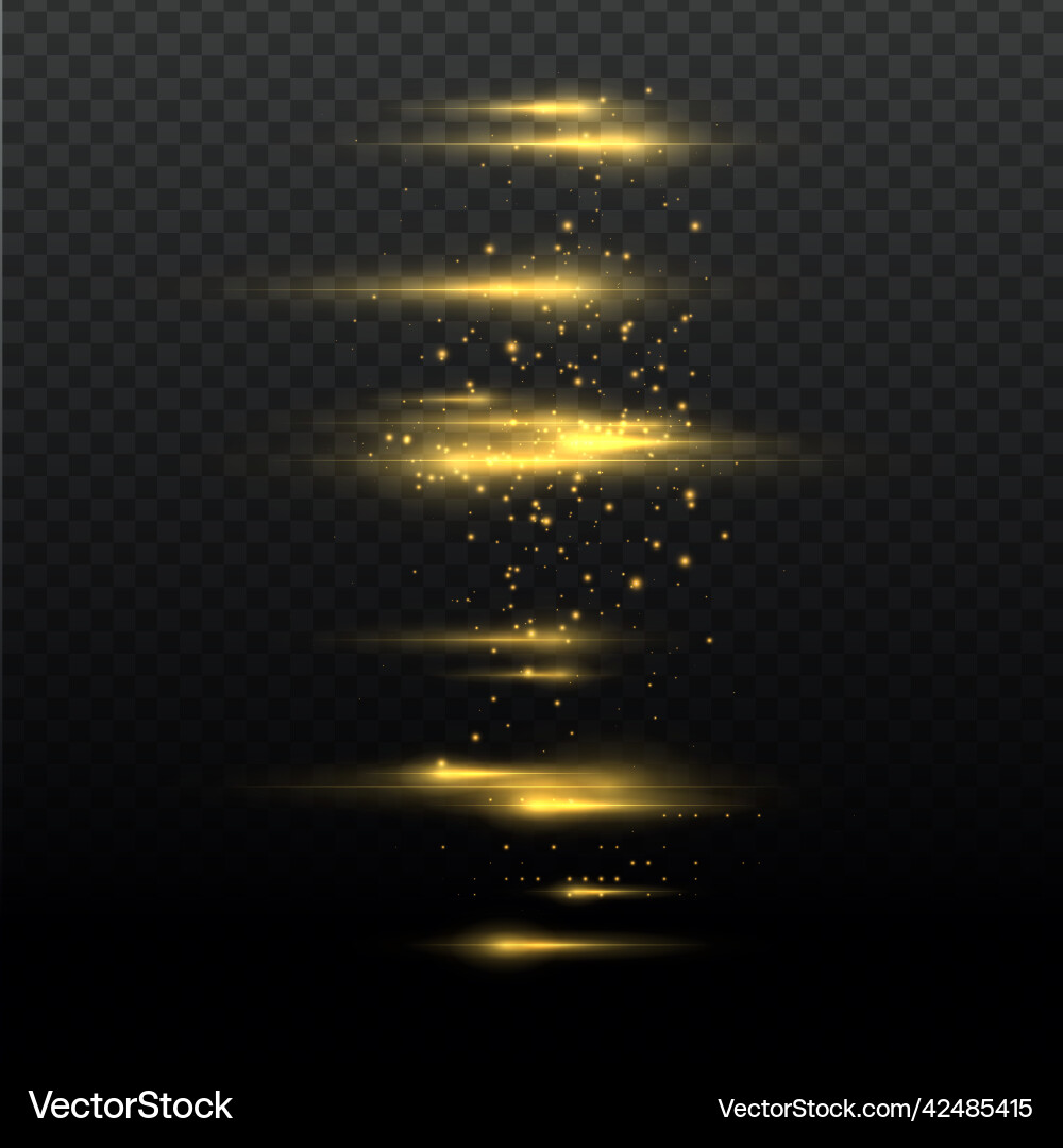 Gold glittering star dust lights Royalty Free Vector Image