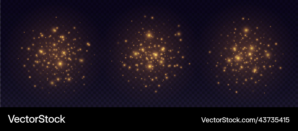 Golden sparkles shiny particles light effect Vector Image
