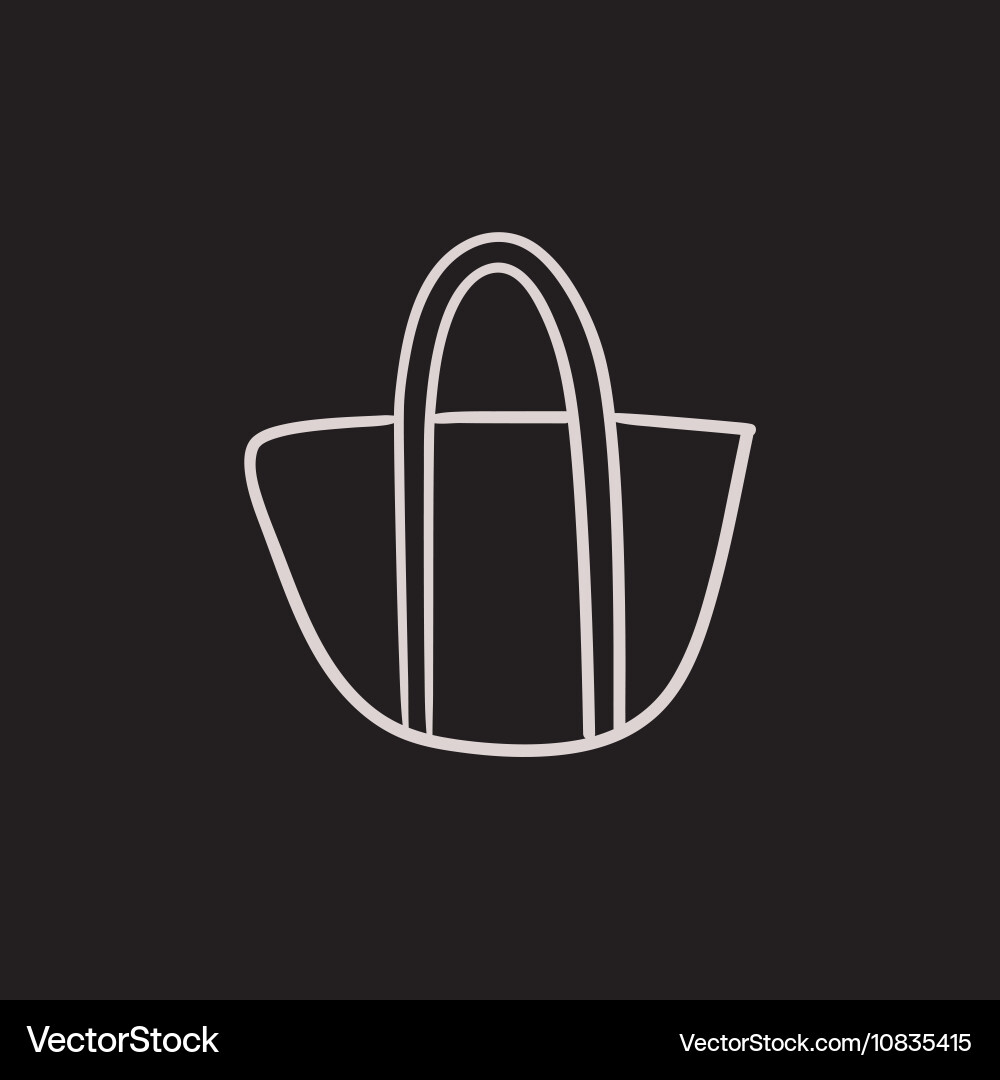Hand bag sketch icon Royalty Free Vector Image