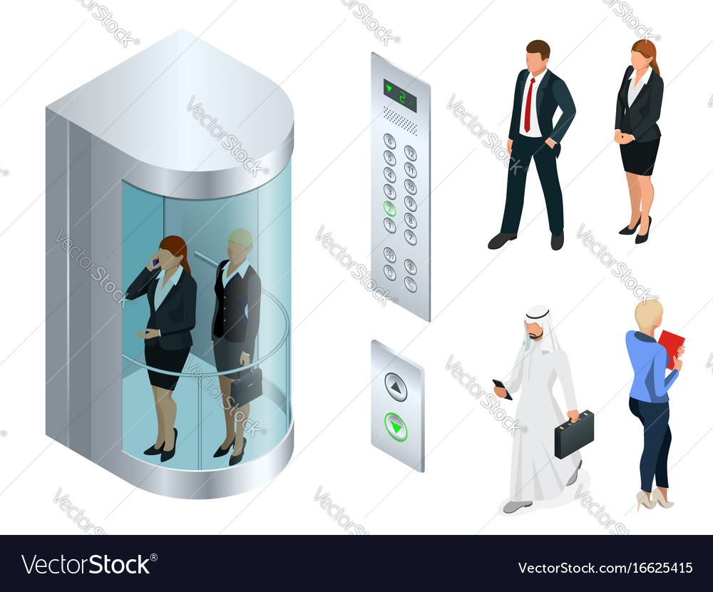 Isometric design elevator Royalty Free Vector Image