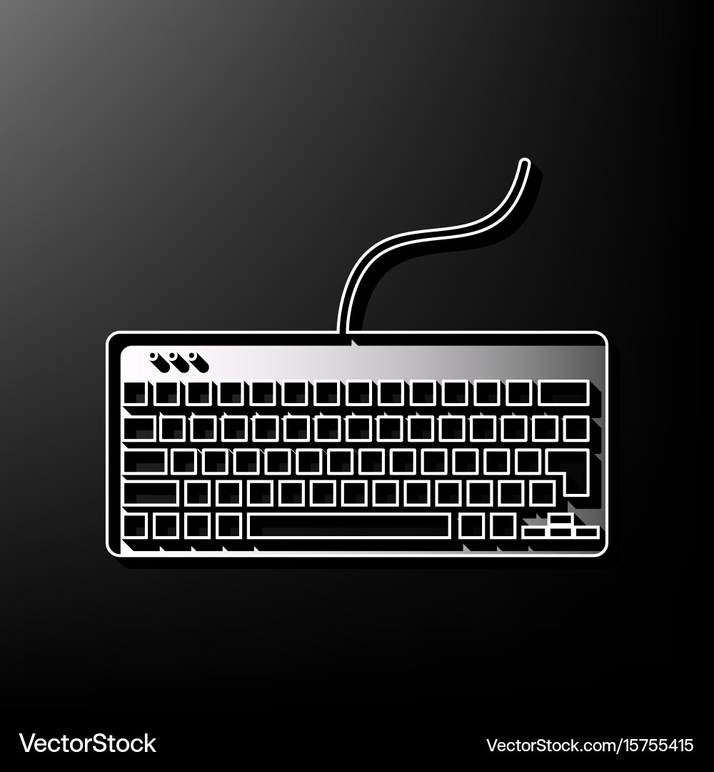 Keyboard simple sign gray 3d printed icon Vector Image