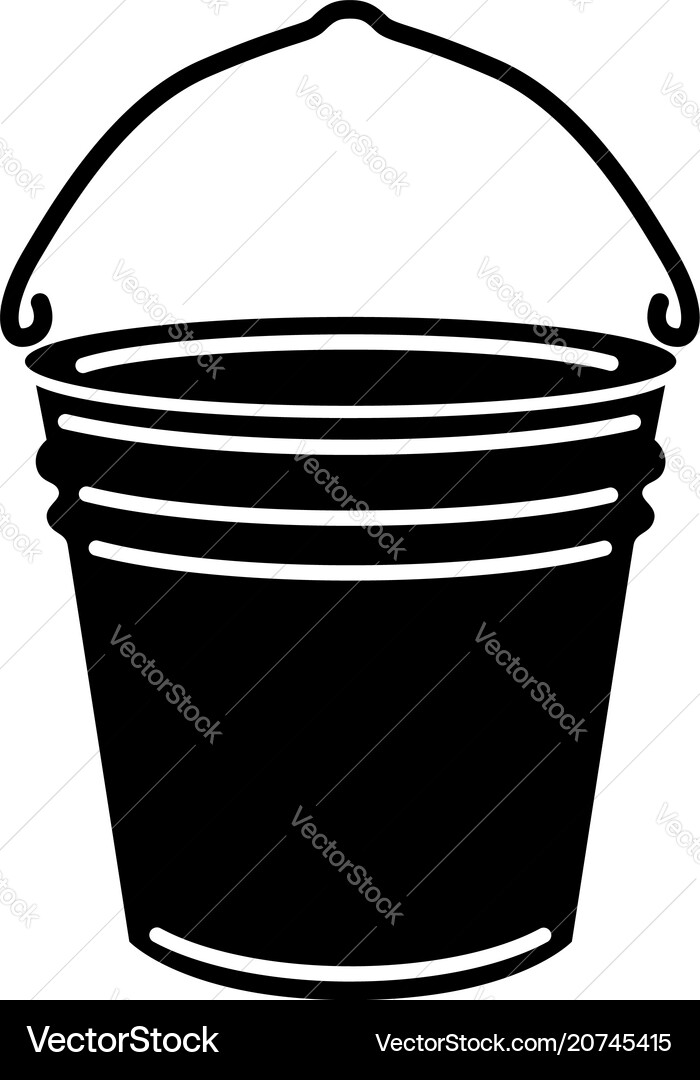 Metal bucket icon simple style Royalty Free Vector Image