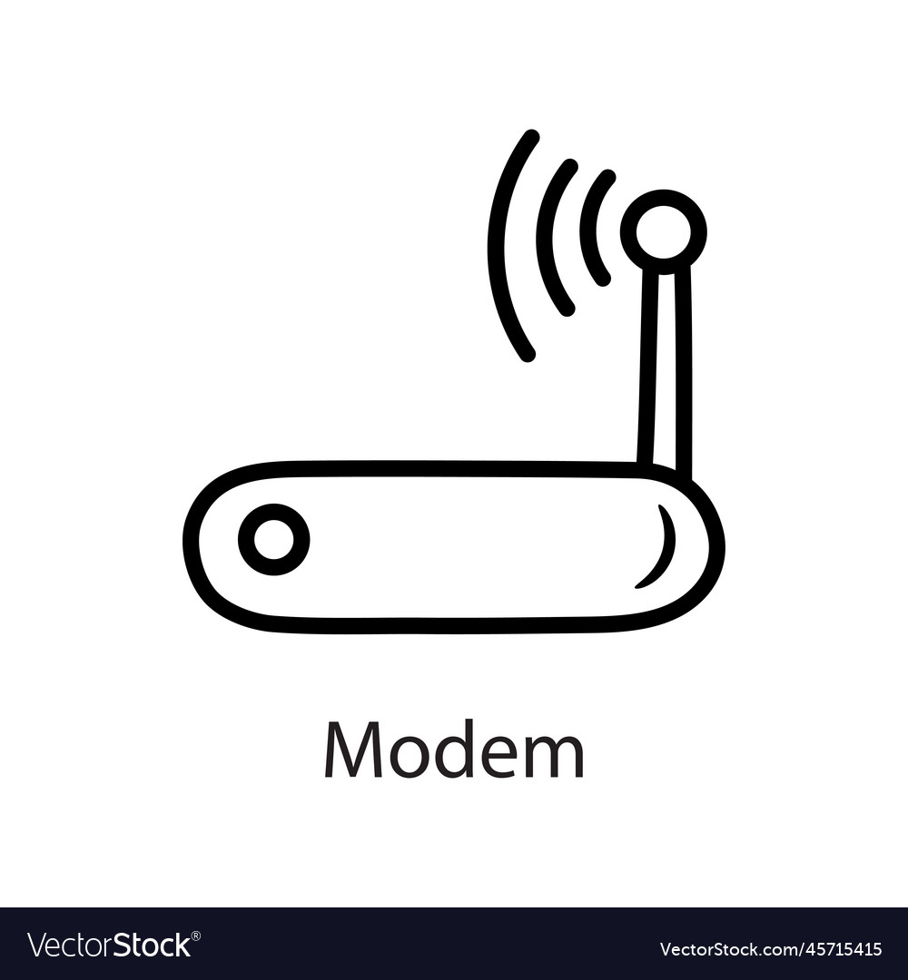 Modem outline icon design data symbo Royalty Free Vector Modem outline icon design data symbo Royalty Free Vector