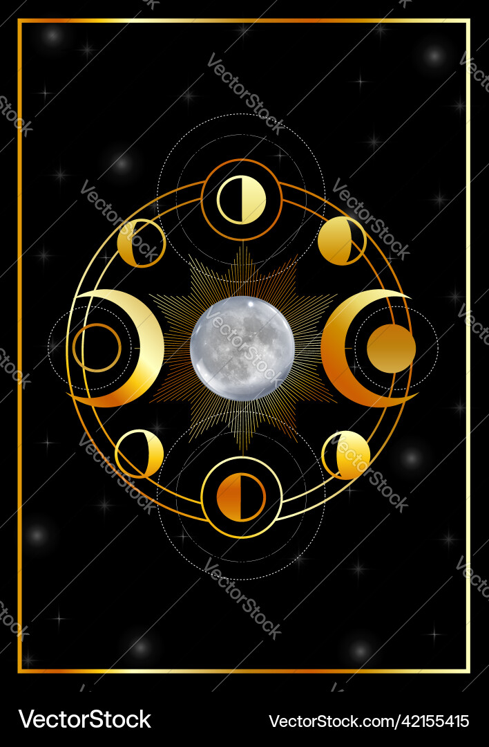Moon magic triple goddess pagan wicca symbol Vector Image