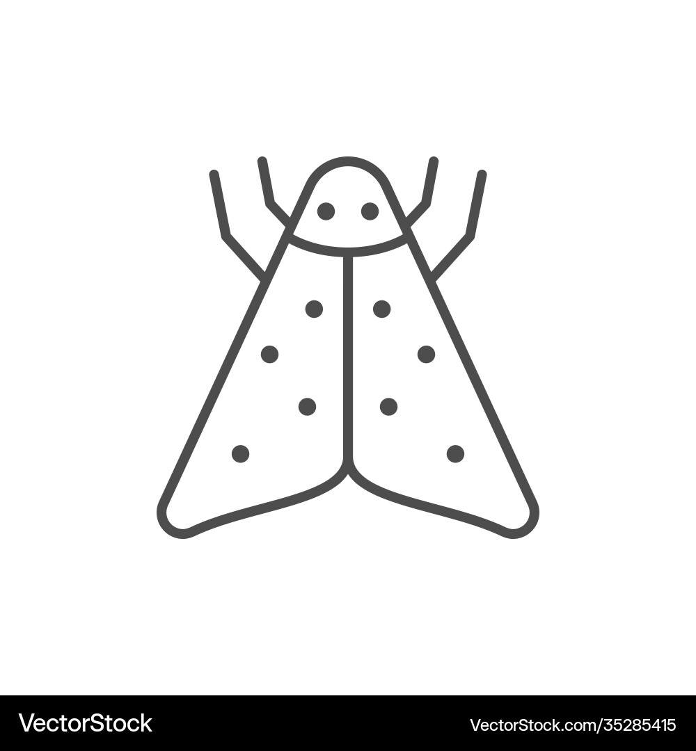 Moth line outline icon or insect concept Vector Image