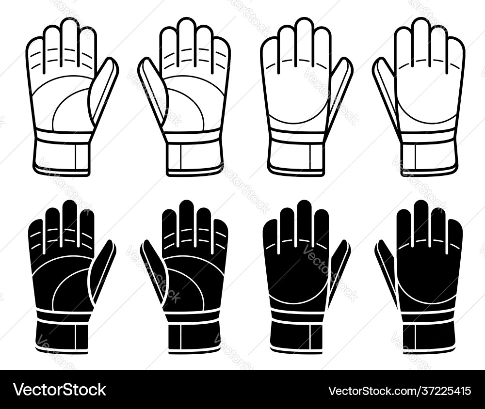 Pair goalkeeper gloves for playing classic Vector Image