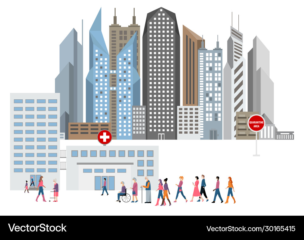 Quarantine area stop coronavirus epidemic design Vector Image