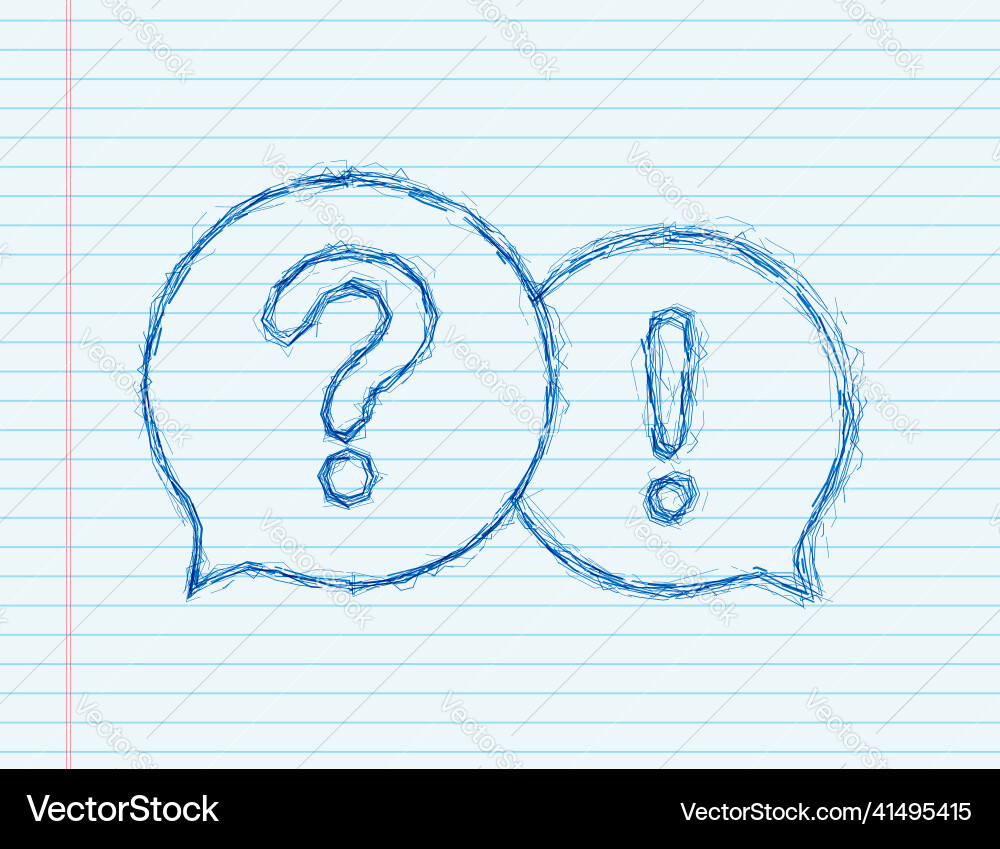Question and answer banner sketch icon megaphone Vector Image