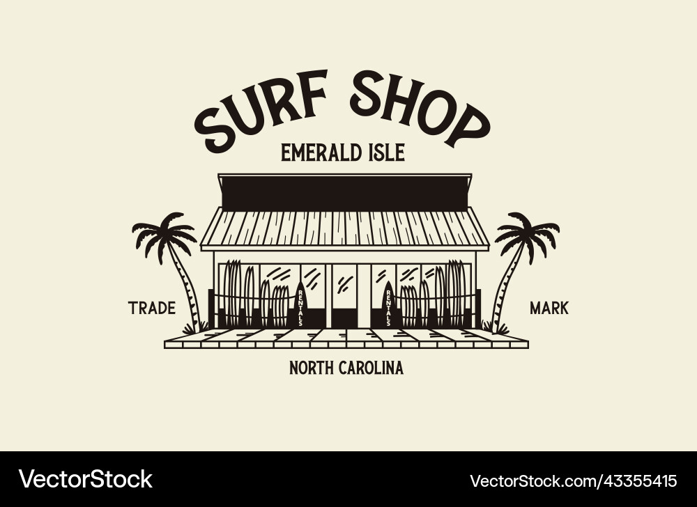 Retro Surf Shop Sign Royalty Free Vector Image