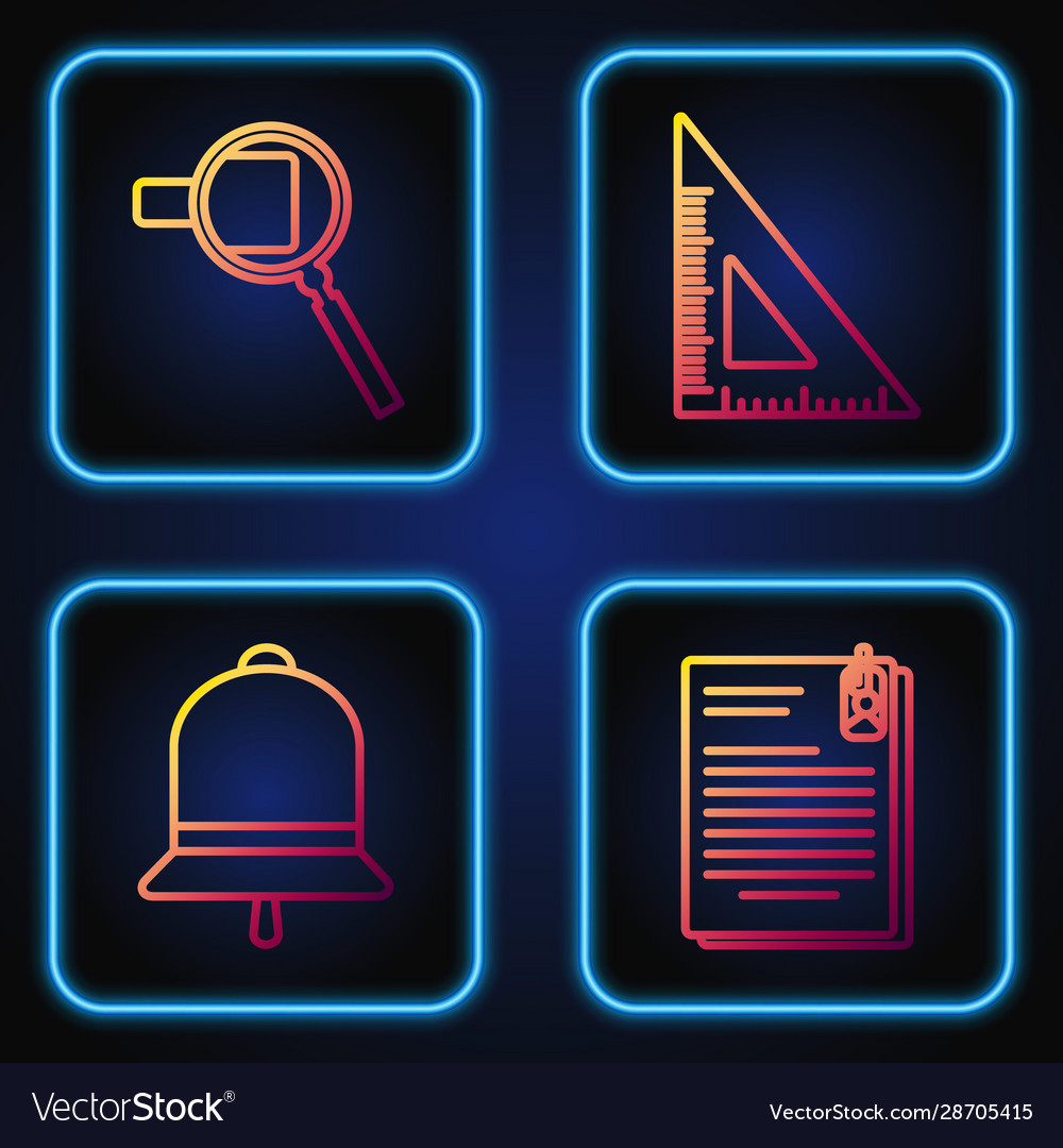 Set line file document and paper clip ringing Vector Image Set line file document and paper clip ringing Vector Image