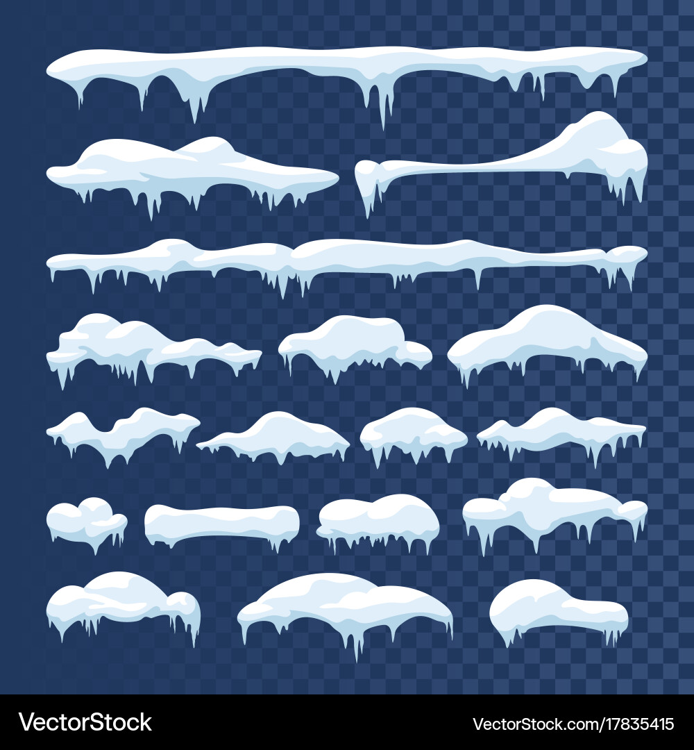 Snow and ice frames winter cartoon Royalty Free Vector Image