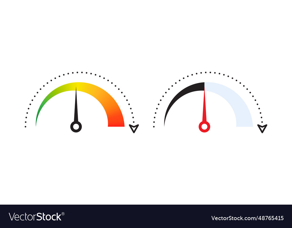 Speedometer Gauge Meter Icons Risk Gauge Scale Vector Image