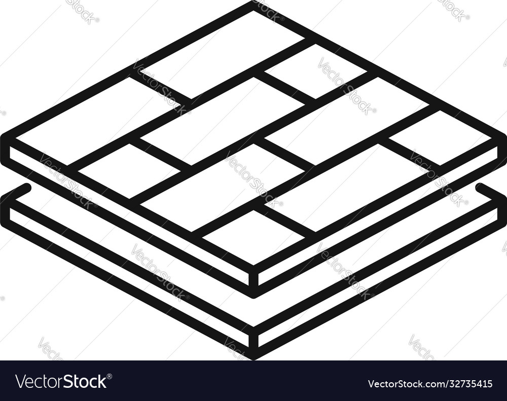 Wood floor tiles icon outline style Royalty Free Vector