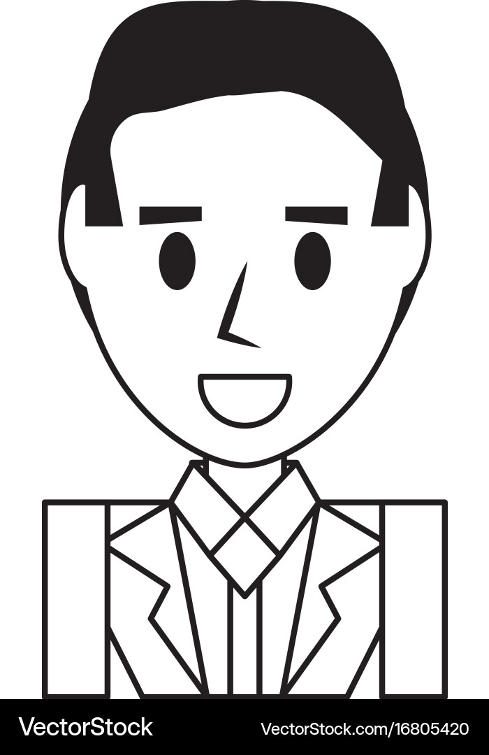 Businessman profile cartoon Royalty Free Vector Image