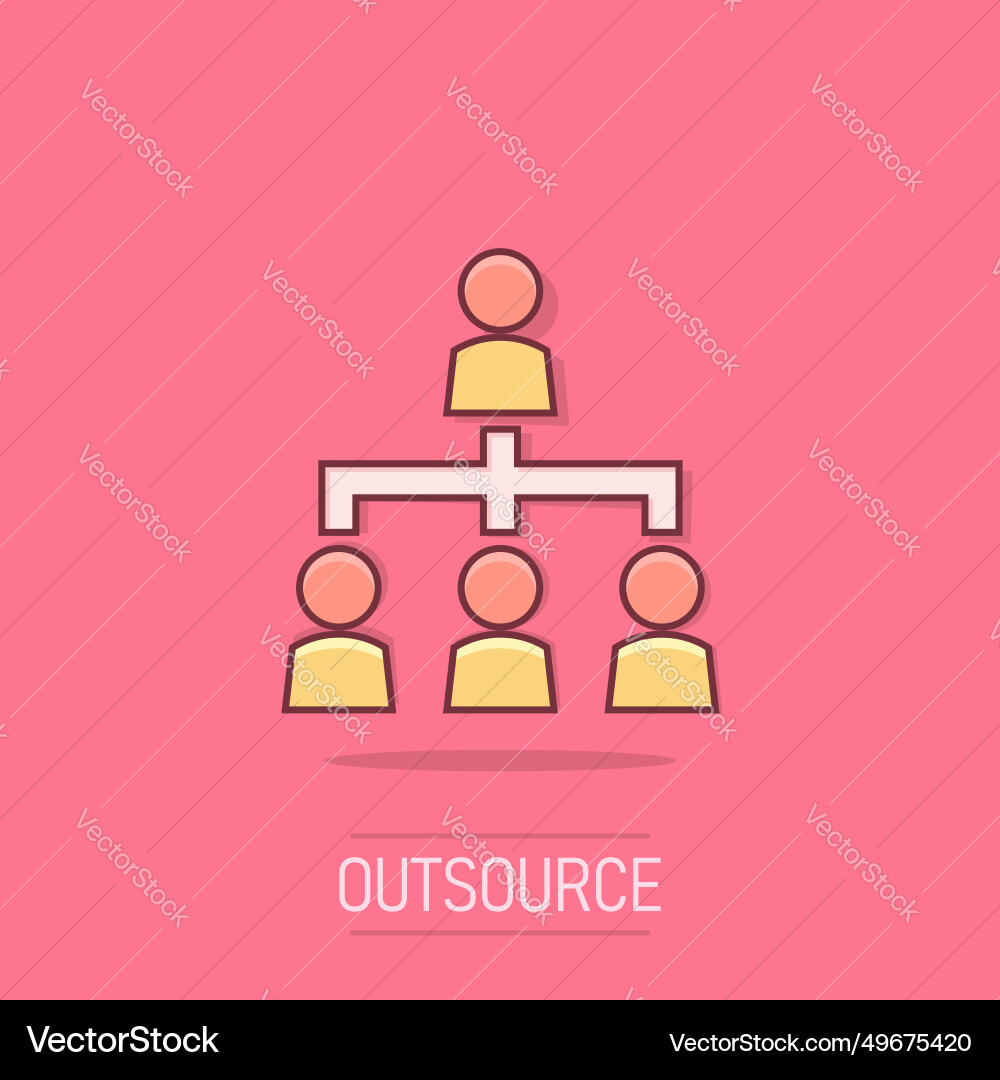Cartoon people corporate organization chart icon Vector Image