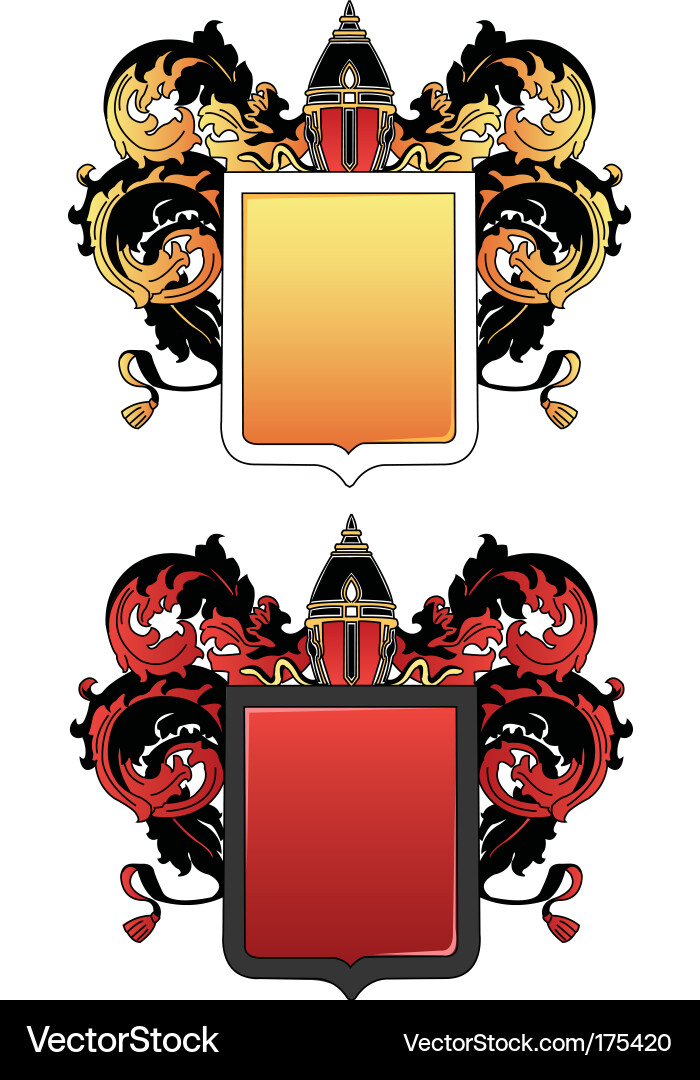 Coat of arms 2 colored Royalty Free Vector Image