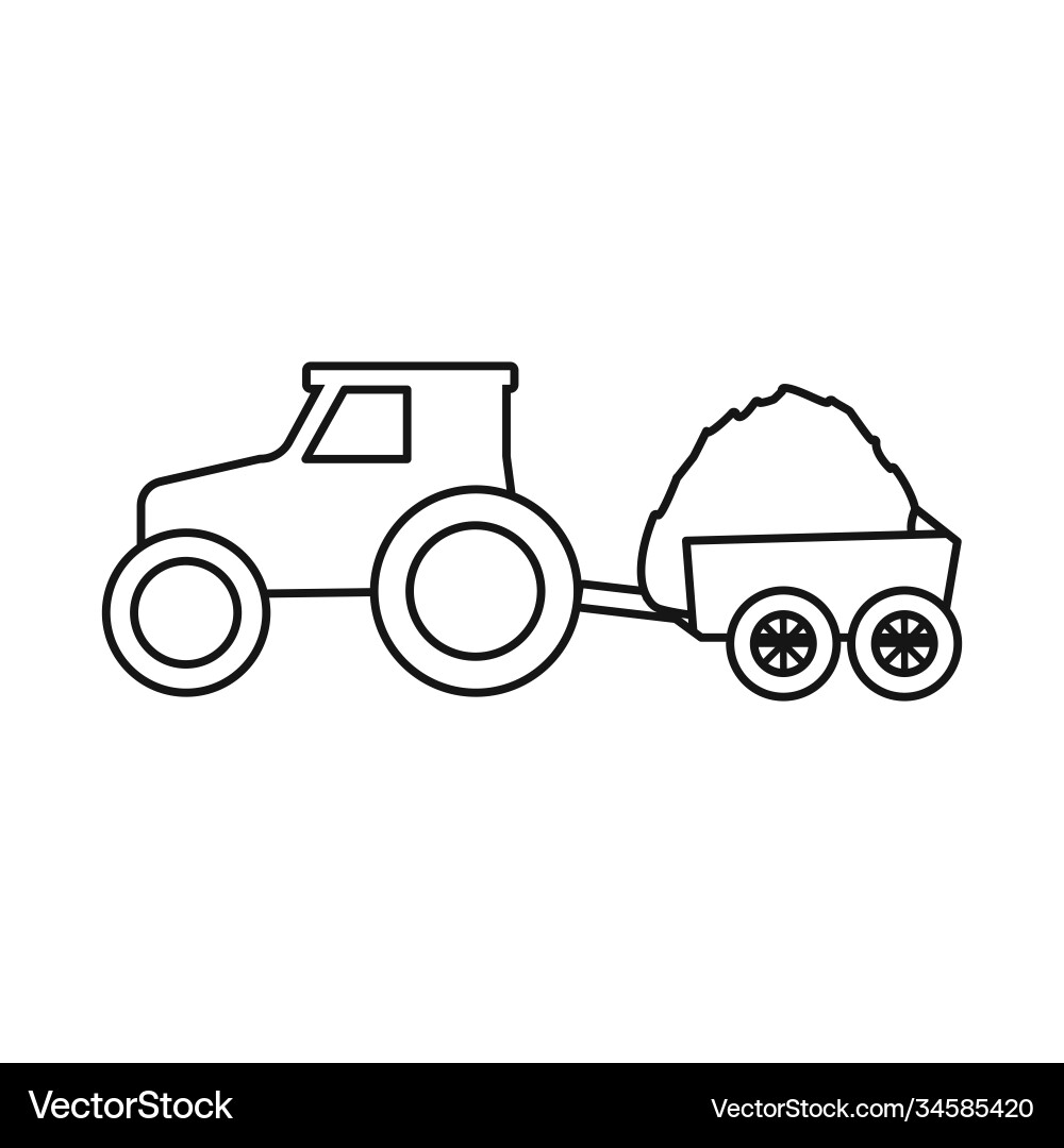 Design tractor and trailer sign Royalty Free Vector Image