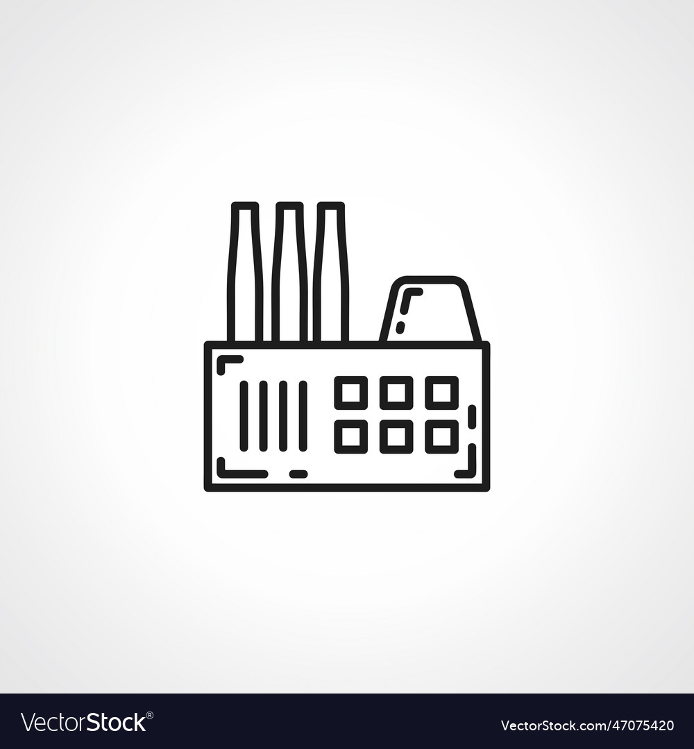 Factory line icon linear icon Royalty Free Vector Image