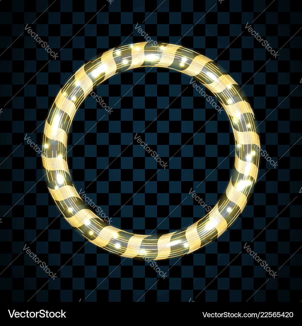 Gold circle isolated on transparent black Vector Image