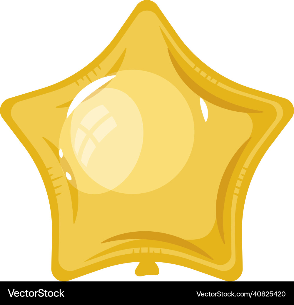 Golden star balloon helium Royalty Free Vector Image