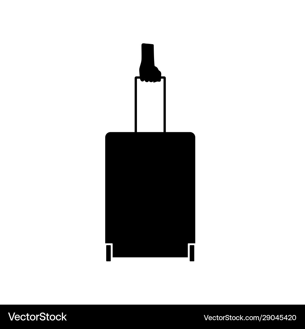 Hand holding travel bag Royalty Free Vector Image