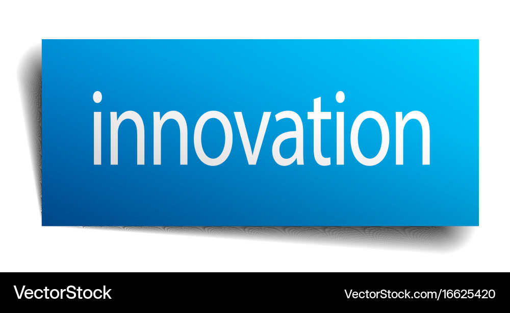 Innovation blue paper sign on white background Vector Image