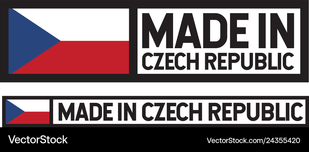 Made in czech republic label on white Royalty Free Vector