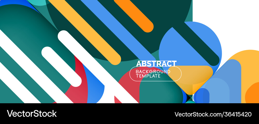 Modern geometric round shapes and dynamic lines Vector Image