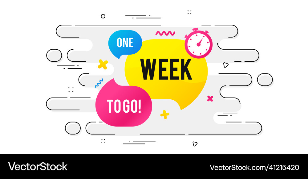 One week offer bubble banner discount sticker Vector Image