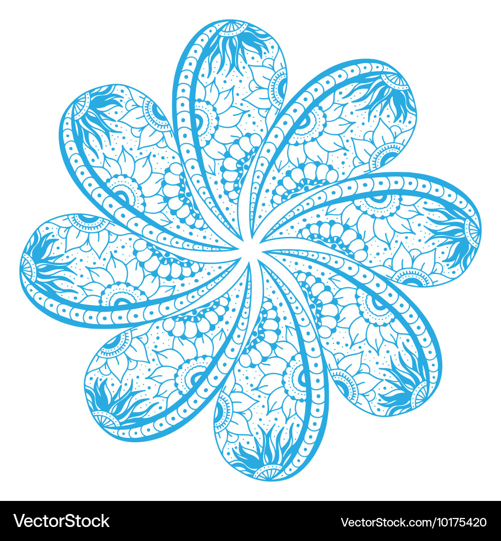 Ornamental round lace flower Royalty Free Vector Image