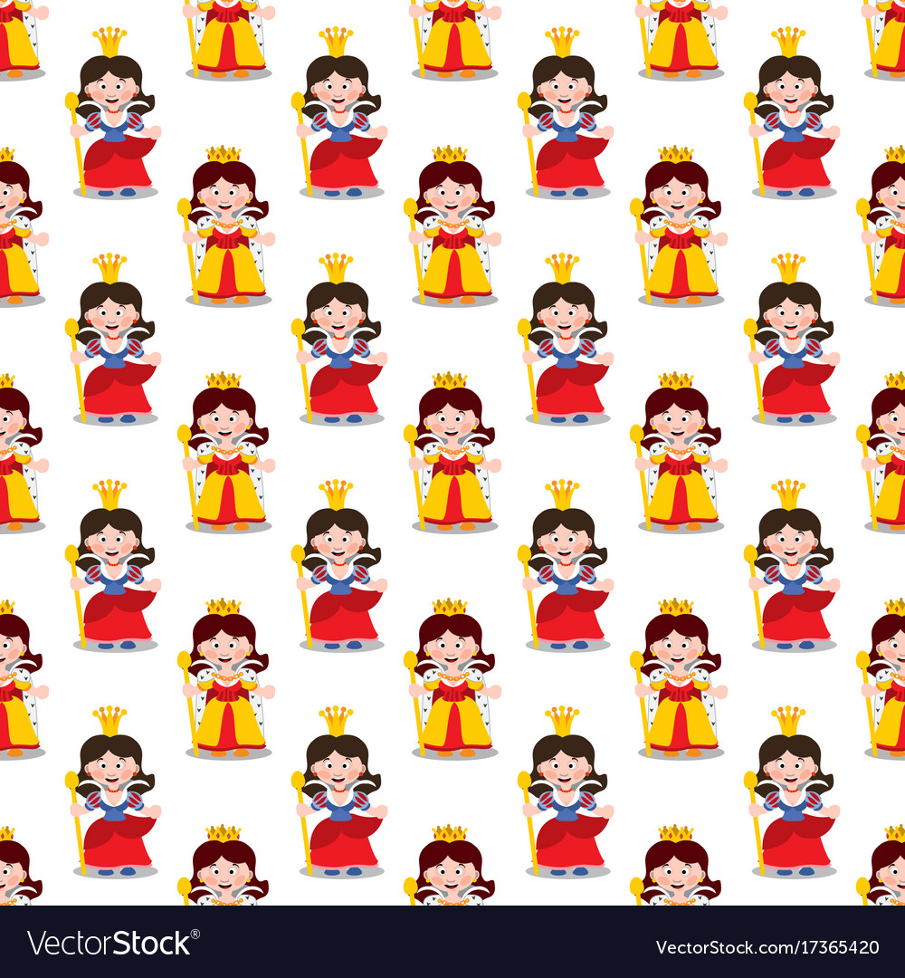 Queen seamless pattern Royalty Free Vector Image