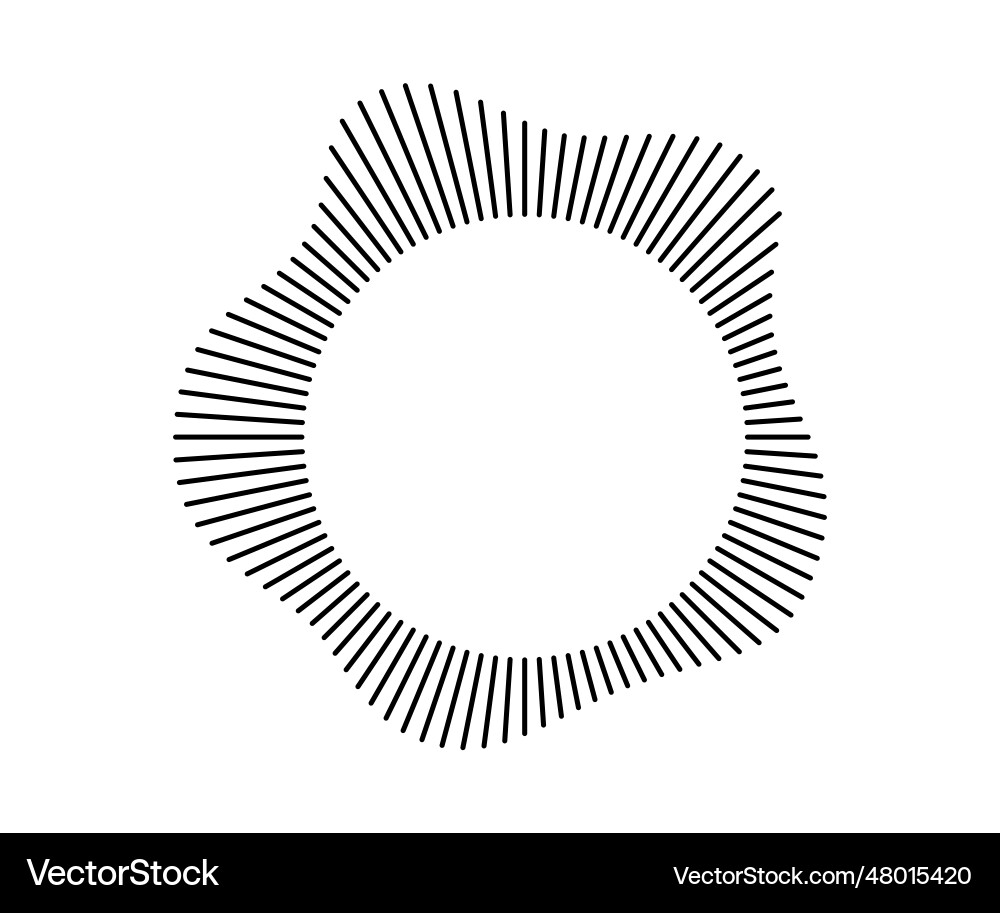 Radial wave sound lines circular frame sound Vector Image