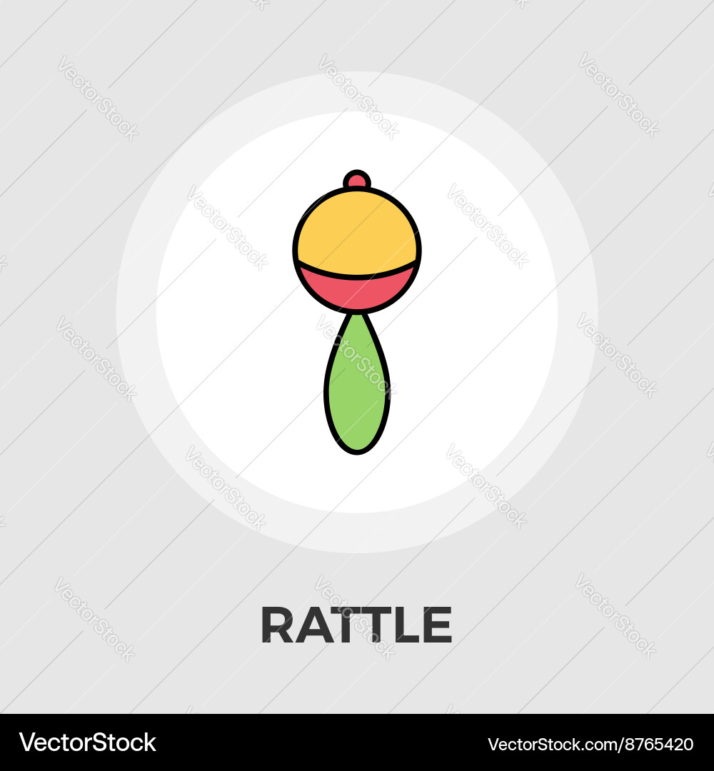 Rattle flat icon Royalty Free Vector Image - VectorStock