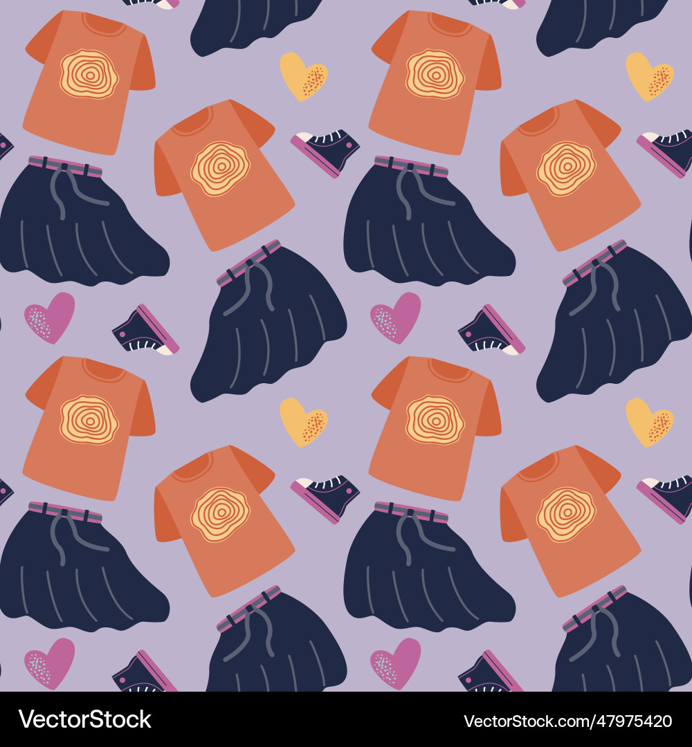 Seamless pattern of clothing Royalty Free Vector Image
