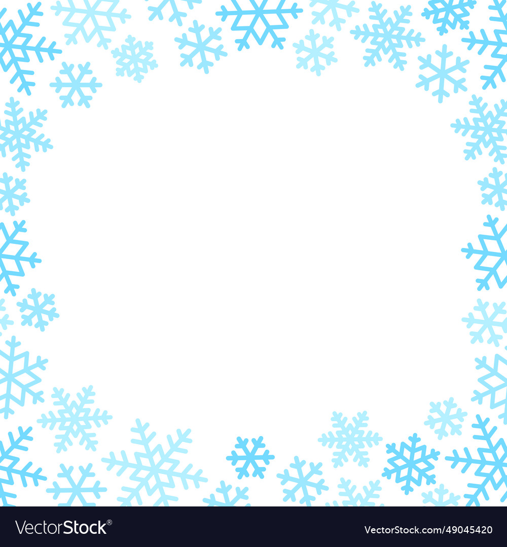 Snowflakes picture frame square position Vector Image