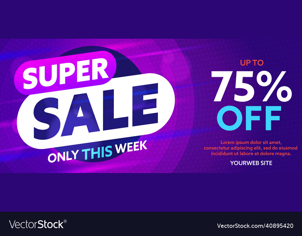 Super Sale Banner Template With Discount Promotion