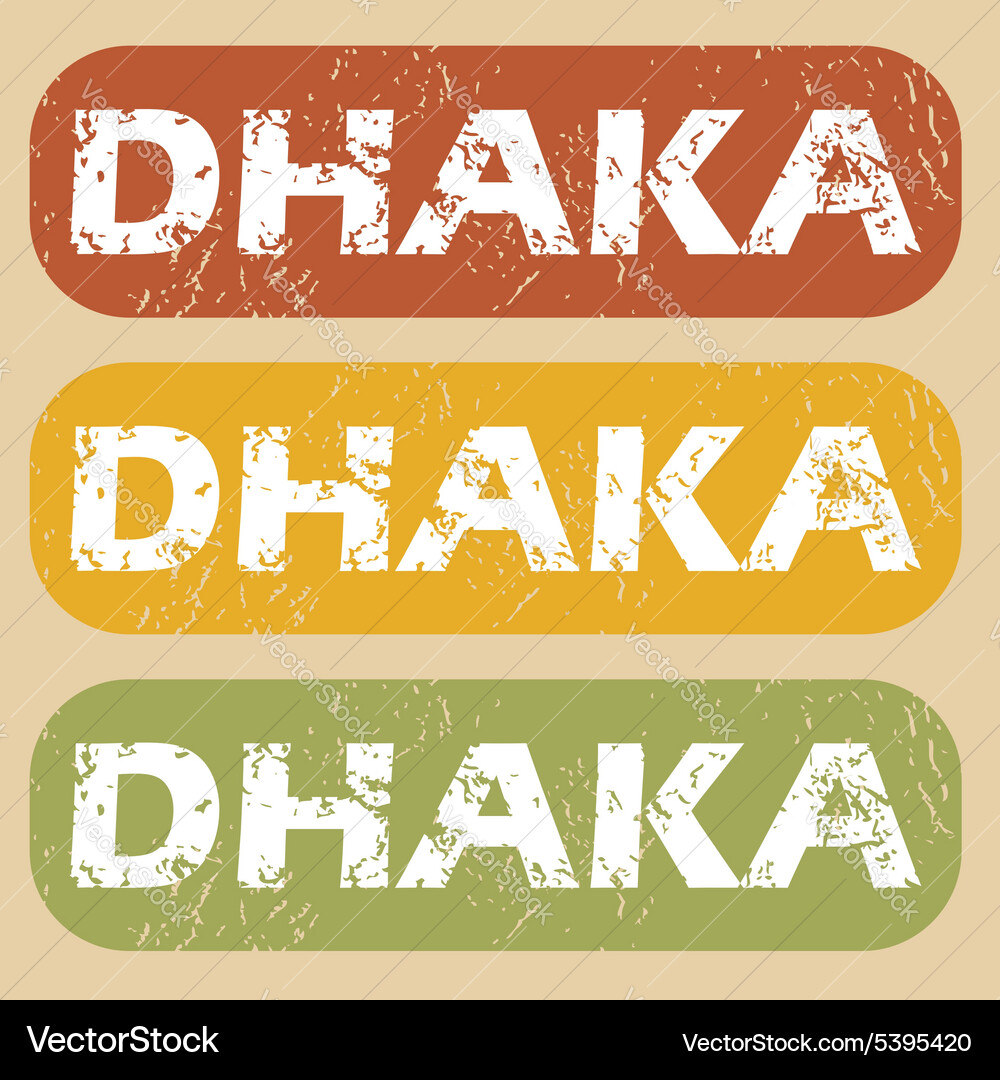 Vintage dhaka stamp set Royalty Free Vector Image