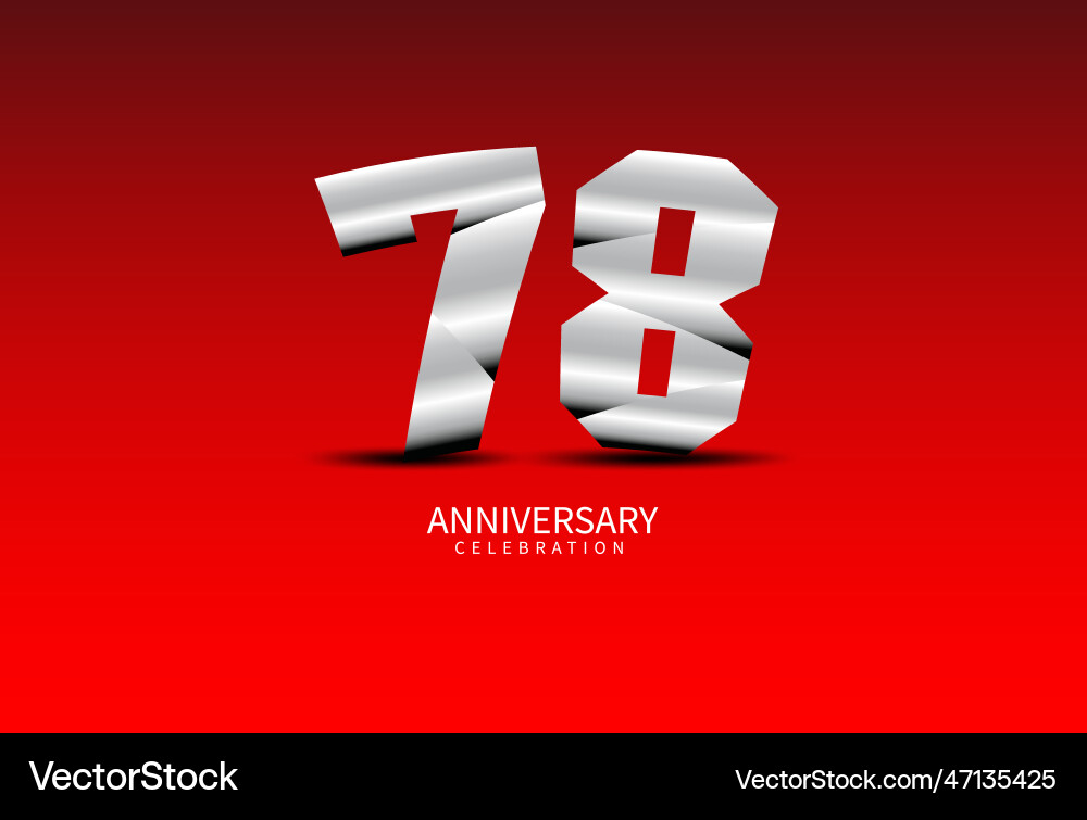 78 year anniversary celebration logo silver Vector Image