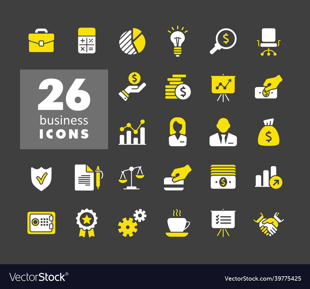Business and finance web icon set Royalty Free Vector Image