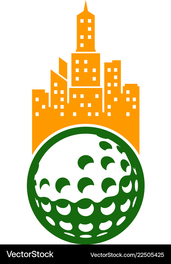 City golf logo icon design Royalty Free Vector Image