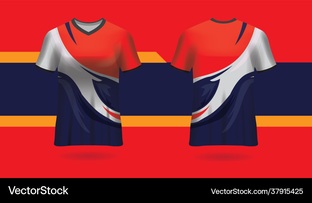 Club shirt design uniform front and back Vector Image