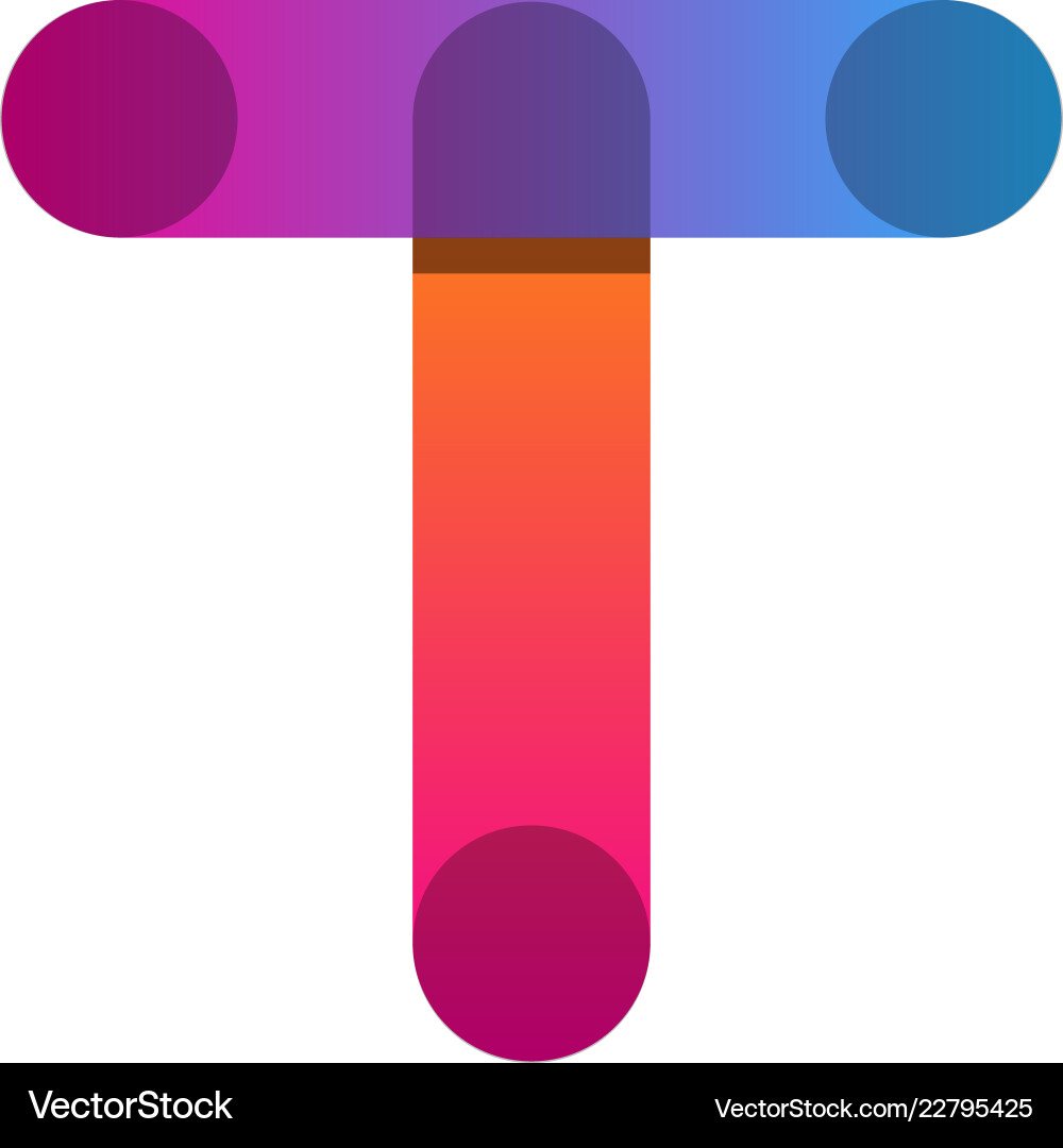 Color letter t logo icon design Royalty Free Vector Image