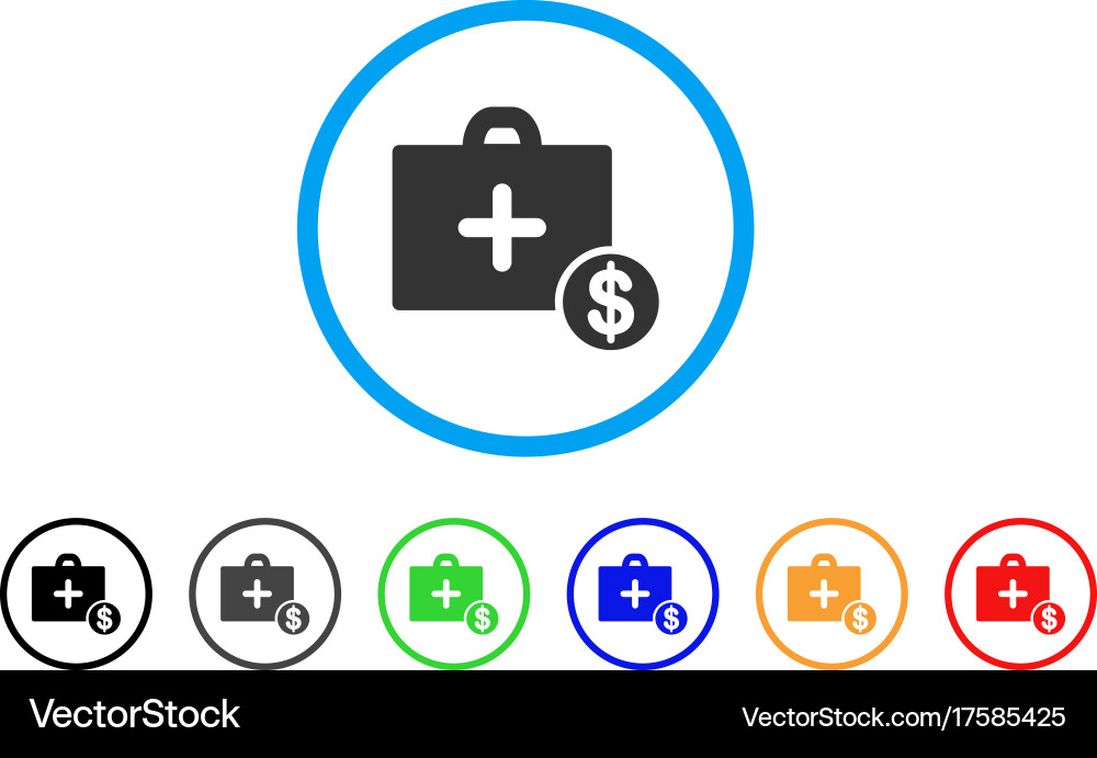 Commercial medicine case rounded icon Royalty Free Vector