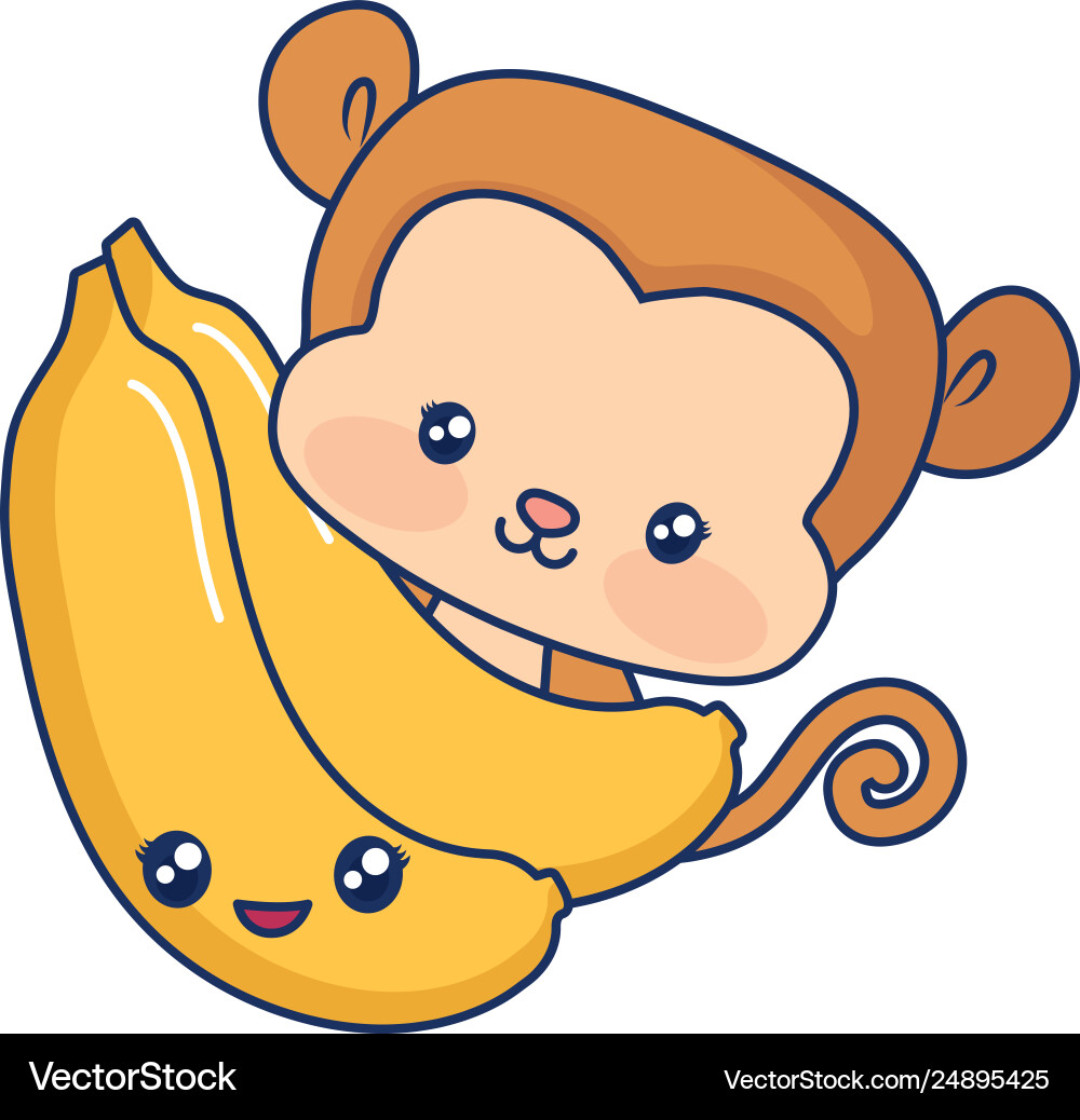Cute monkey animal baby Royalty Free Vector Image