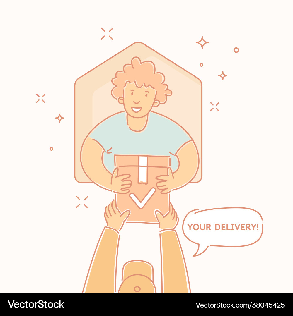 Delivery goods the concept shows Royalty Free Vector Image